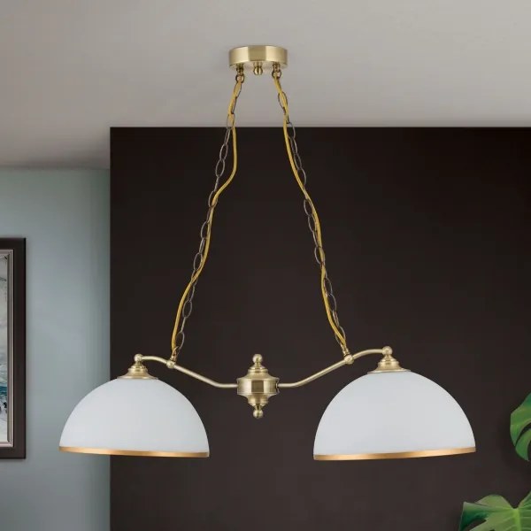 Orion HL 6-1810/2 - Lustr na řetězu OLD LAMP 2xE27/40W/230V bílá/mosaz