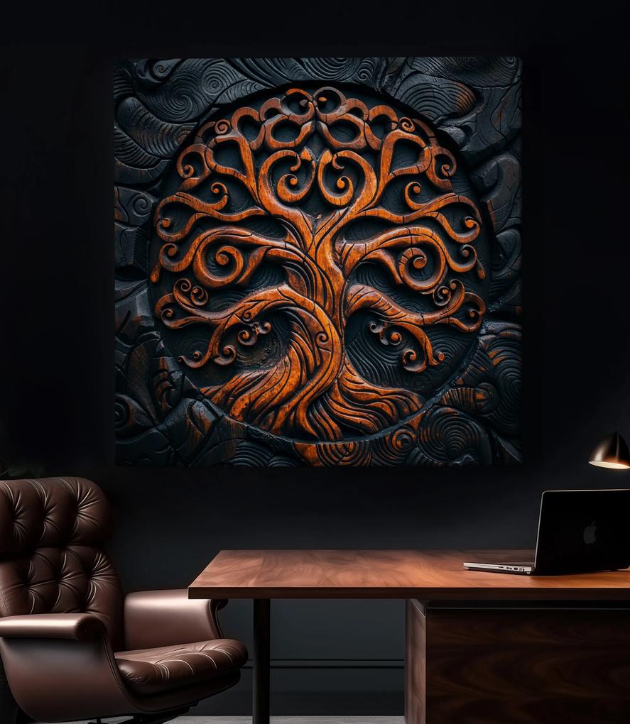 Obraz na plátně - Strom života Ciriel, dřevo styl FeelHappy.cz Velikost obrazu: 60 x 60 cm