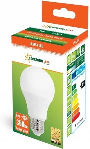 LED žárovka GLS 5W E-27 studená bílá