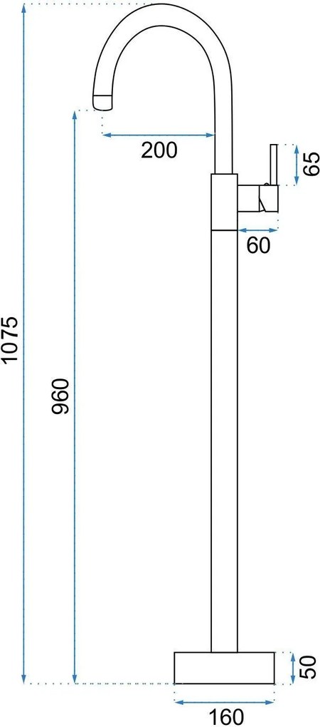 Rea Lungo, volně stojící umyvadlová baterie, černá matná, REA-B4302