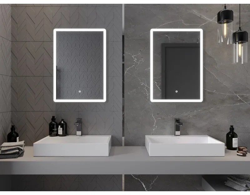 Mexen Navia, LED koupelnové zrcadlo s podsvícením 50 x 70 cm, 6000K, ochrana proti zamlžování, 9803-050-070-611-00