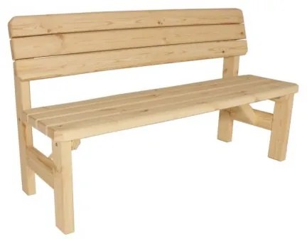 Zahradní dřevěná lavice s opěradlem II - bez povrchové úpravy - 150 cm Gaboni TP55580