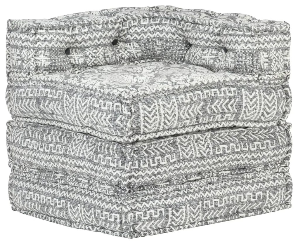 287700 vidaXL Modulární pouf světle šedý textil