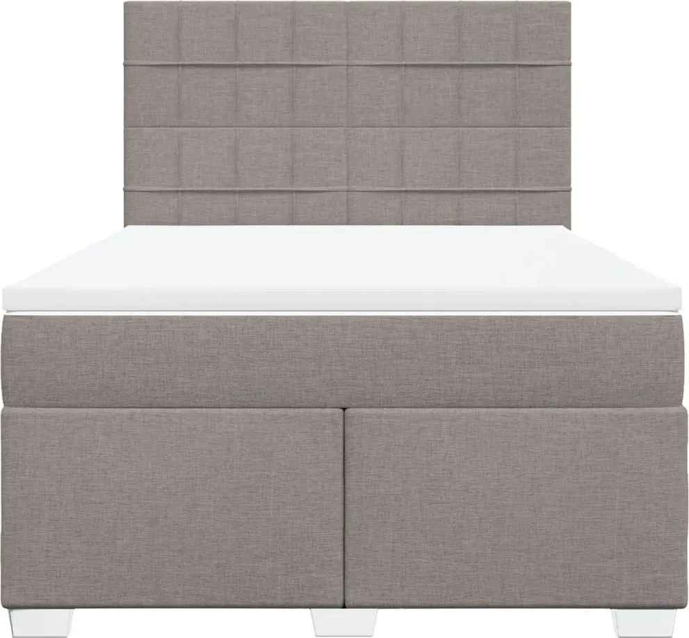 Box spring postel s matrací taupe 160x200 cm textil 3292843