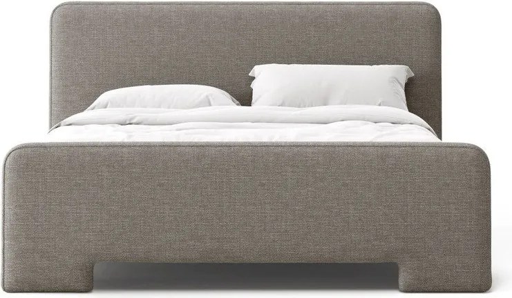 Šedá čalouněná dvoulůžková postel s roštem 180x200 cm Eda – Micadoni