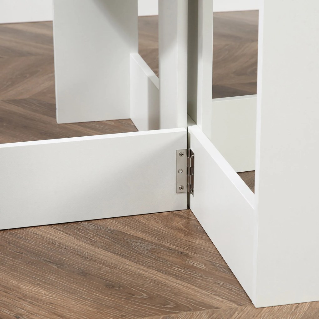 Skládací jídelní stůl HOMCOM s 2 sklápěcími křídly, skládací stůl pro 2-4 osoby 104x76x73,7 cm Bílý