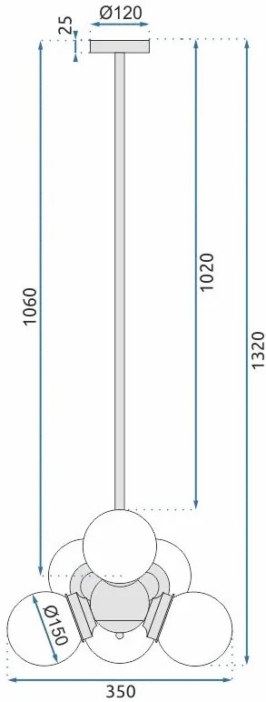 Toolight - Stropní lampa APP904-6CP, černá, OSW-03203