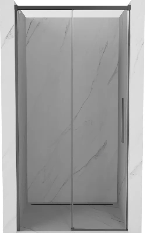 Mexen Rox, posuvné sprchové dveře 130 cm, 8mm čiré sklo, grafitový profil, 8C2-130-000-95-00