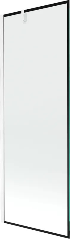 Mexen Next, vanová zástěna 1-křídlová 70 x 150 cm, fixní křídlo, 6 mm čiré sklo s černým vzorem, bílý profil, 895-070-000-00-70-20