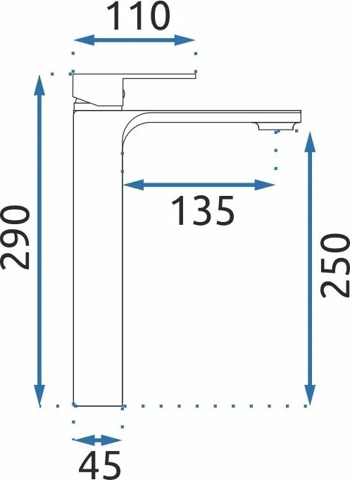 Rea Urban - Vysoká umyvadlová baterie, zlatá, REA-B9912