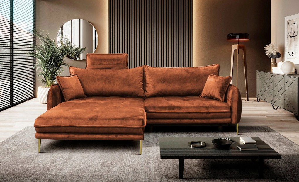 XXXLutz ROHOVÁ SEDAČKA, textil, rezavá MID.YOU - Sedací soupravy - 001574006204