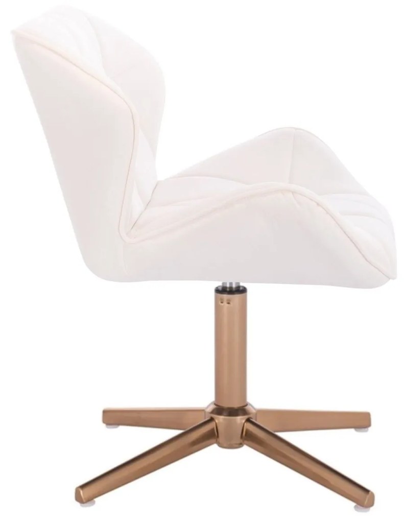 LuxuryForm DESIGN Otočná židle MILANO VELUR na zlatém kříži - bílá