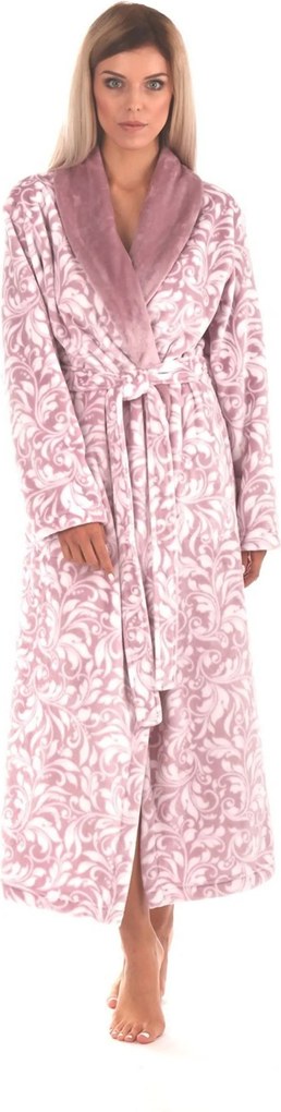 Flora Mauve Mist - Dámský Župan s Límcem - Model 25 56 4303 - XXL