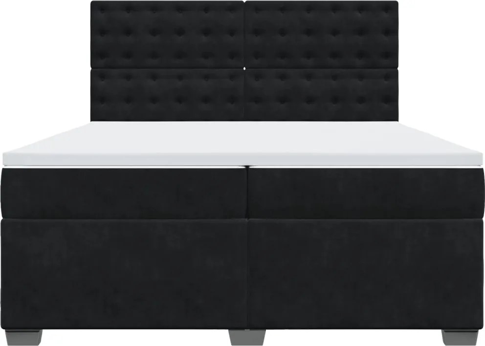 Box spring postel s matrací černá 200x200 cm samet 3293316