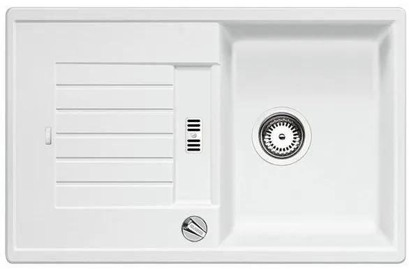 Blanco Zia 45 S Granitový dřez s odkapem oboustranné provedení s excentrickým ovládáním, 78x50cm, bílá 514718