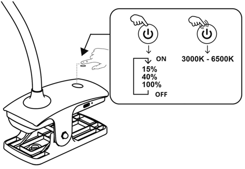 TOP LIGHT Lampička stolní Bella KL C, Černá