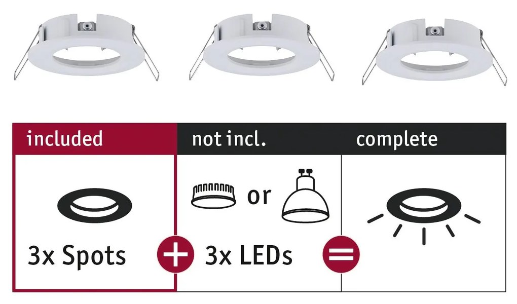 Paulmann 92480 Choose, sada bodovek 3x10W, bílá, průměr 7,8cm