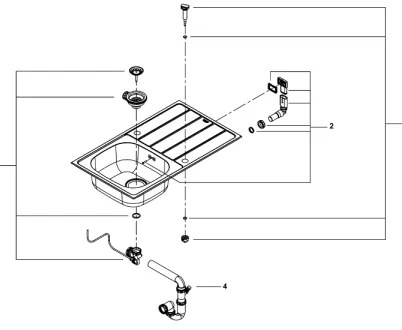 GROHE 31552SD1 - Dřez K200 860 x 500 mm nerez