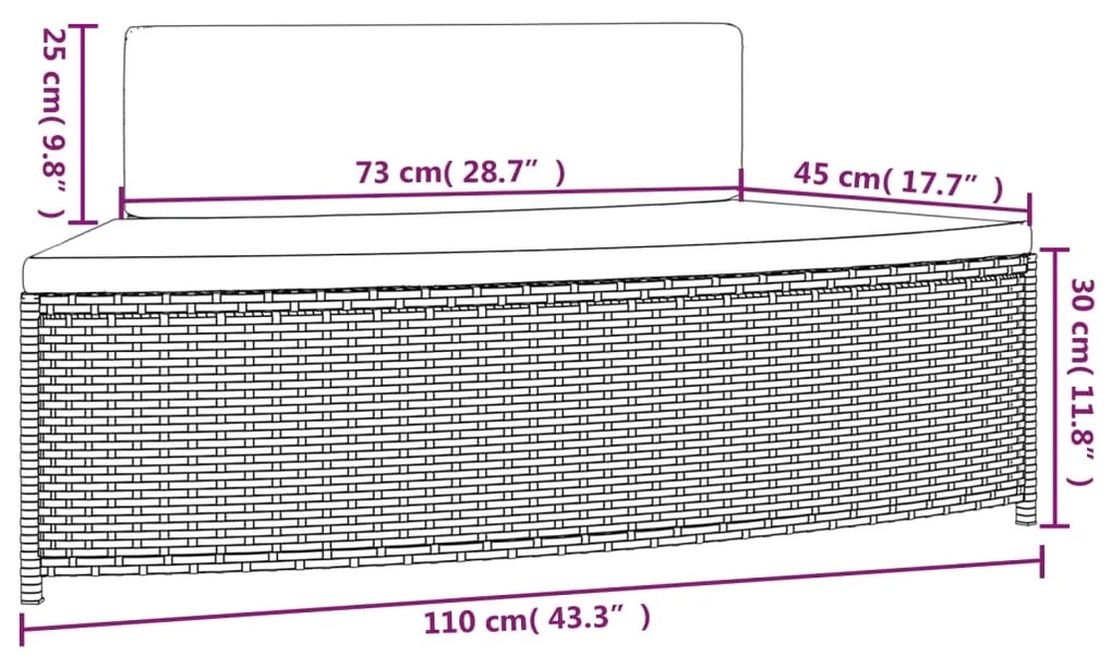 vidaXL Lavice k vířivce s poduškami 2 ks šedé polyratan