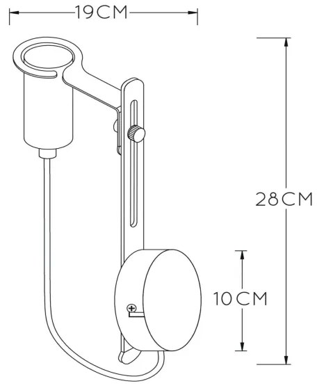 Lucide 45278/01/30 - Nástěnné svítidlo MALCOLM 1xE27/60W/230V