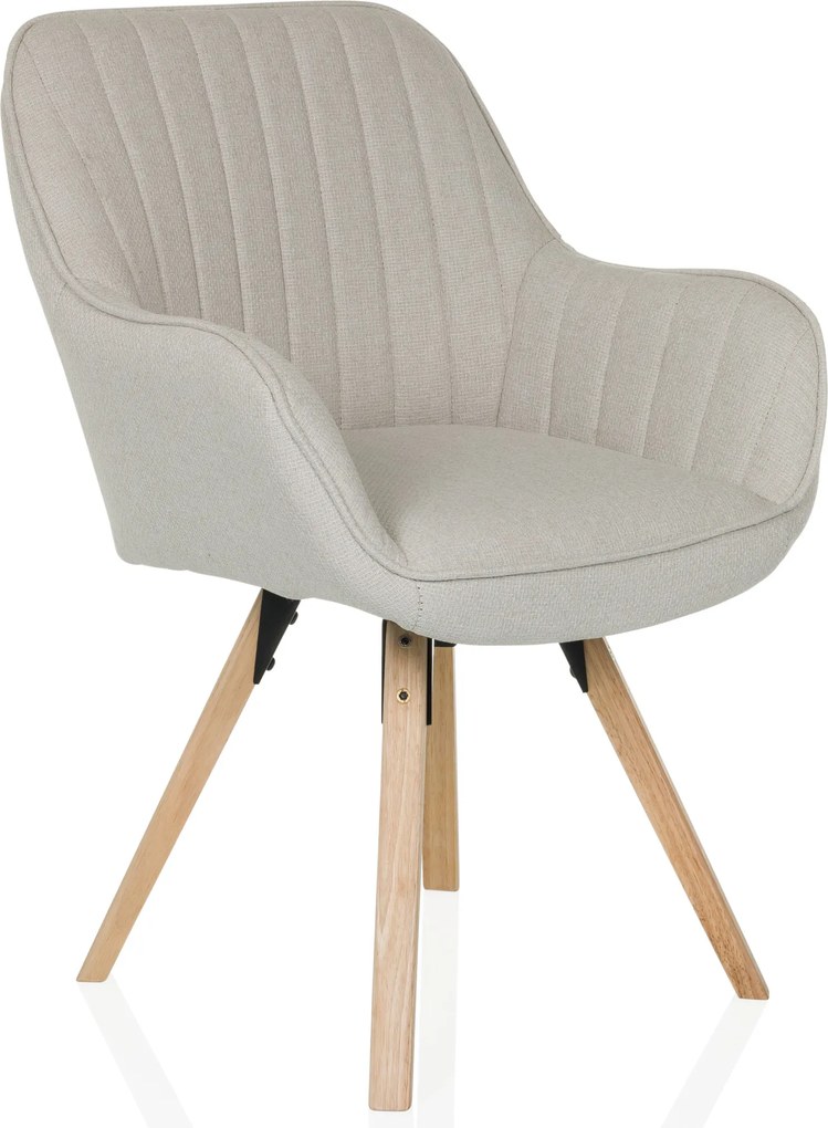 HJH Living Otočná jídelní židle Scandi Soft (krémově bílá)