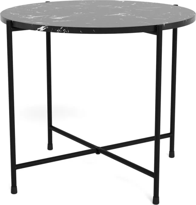 ACTONA Kulatý odkládací stolek AVILA černý ⌀52 cm