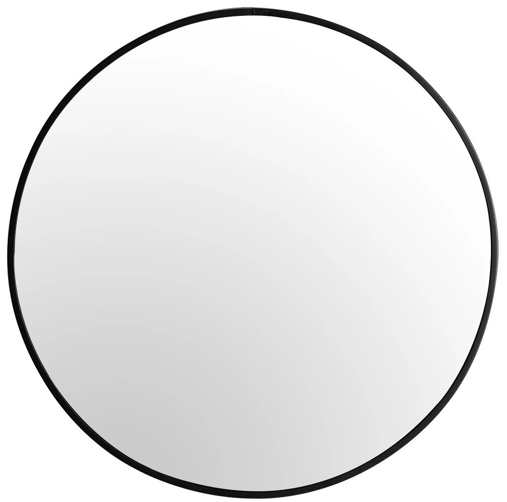 Tutumi - kulaté zrcadlo s tenkým rámem 80 cm, černá, HOM-09879