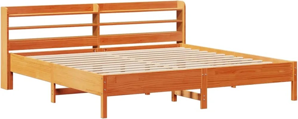 Postel bez matrace voskově hnědá 200 x 200 cm masivní borovice 3306878
