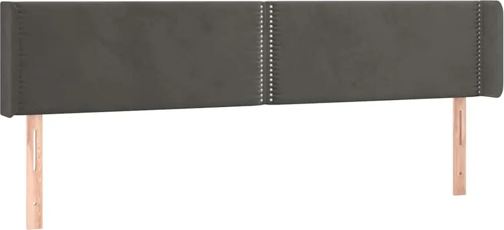 Čelo postele typu ušák tmavě šedé 163x16x78/88 cm samet 3118683