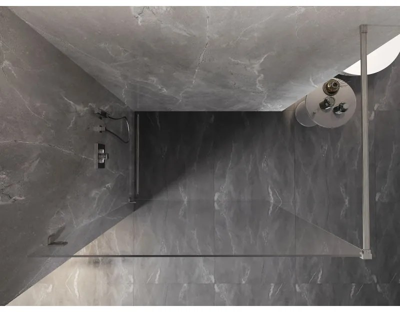 Mexen Lunar sprchová stěna levá 110 x 200 cm, 8mm čiré sklo, broušená ocel, 830-110-000-97-00-L