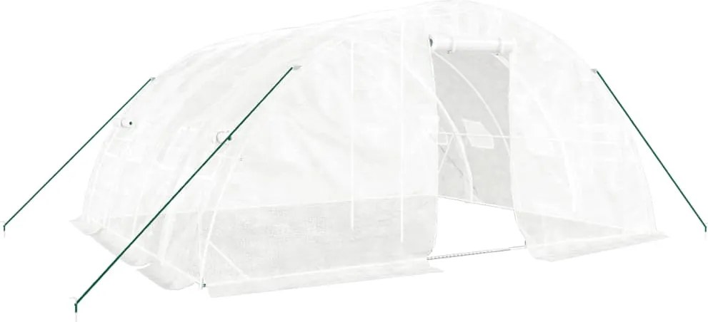 Skleník s ocelovým rámem bílý 20 m² 5x4x2,3 m 3188094