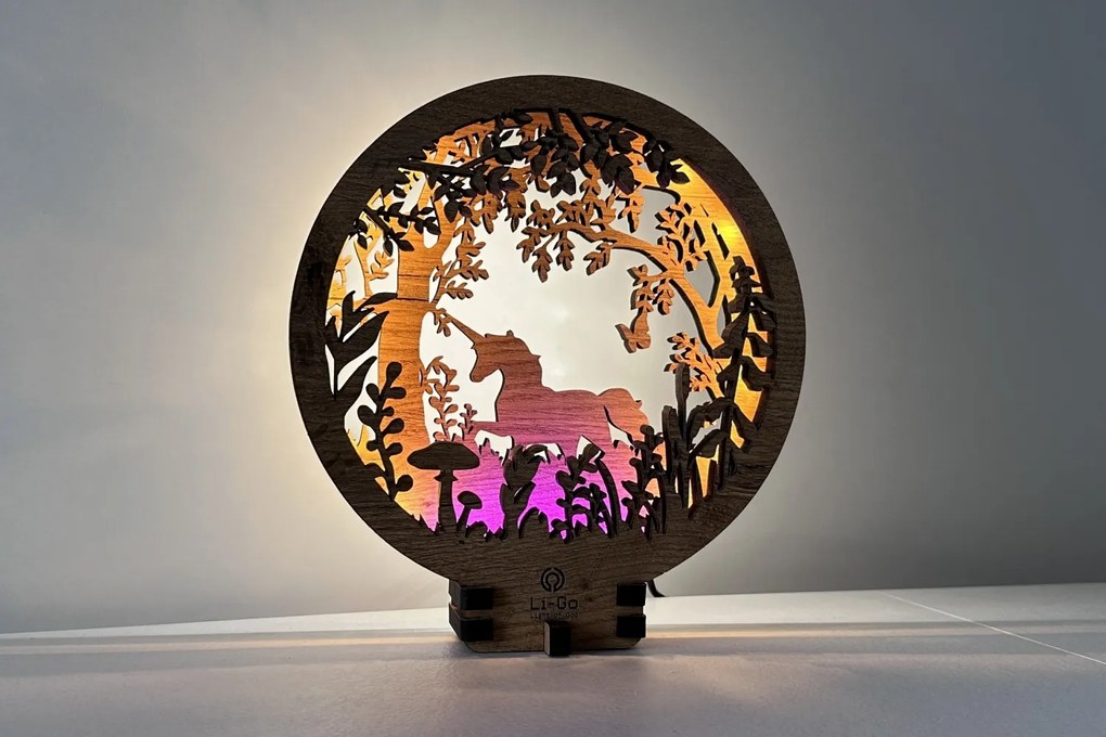 Li-Go "Jednorožec" lampa 20x22cm provedení povrchu: dub světlý