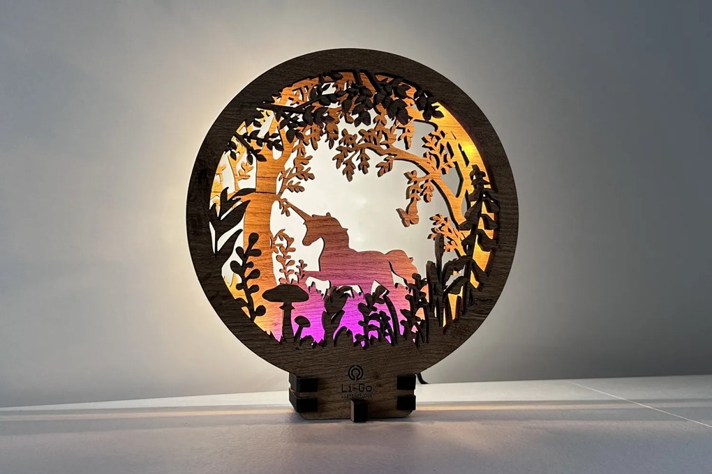 Li-Go "Jednorožec" lampa 20x22cm provedení povrchu: ořech