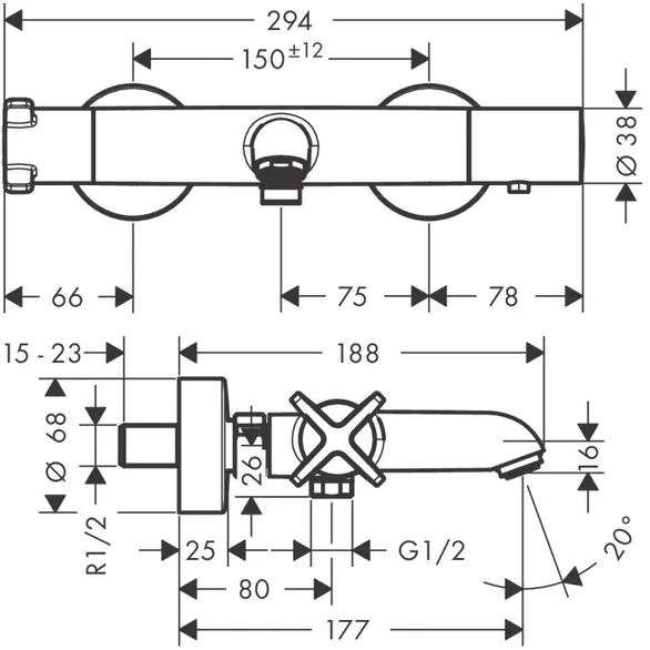 Axor Citterio E Vanový termostat 36140000