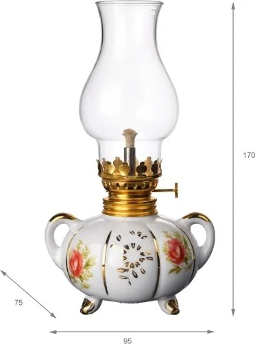 BRILAGI - Petrolejová lampa MERLIN bílá/zlatá