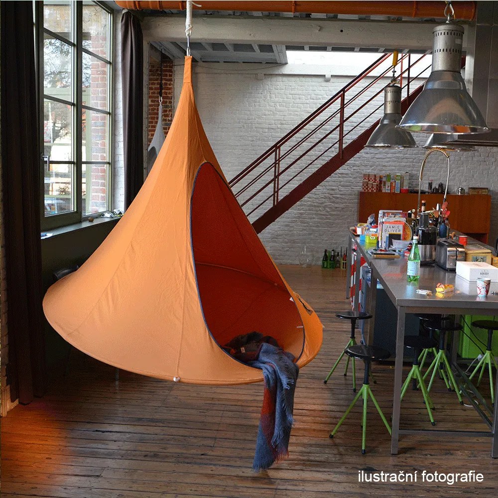 Kondela Závěsné houpací křeslo, světle šedá, KLORIN NEW BIG SIZE CACOON HAMMOCK