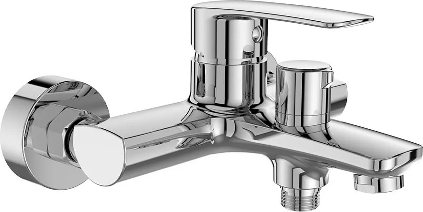 Mereo, Mereo Vanová nástěnná baterie, Pego, 150 mm, s keramickým přepínačem, bez příslušenství, chrom, MER-CB90104P
