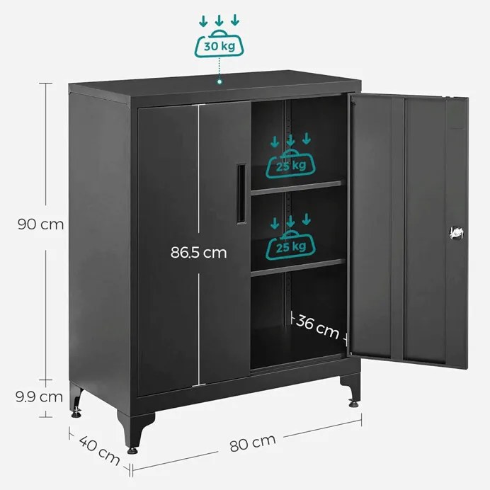 Autronic Komoda kovová AUS-E1113 Barva: Bílá