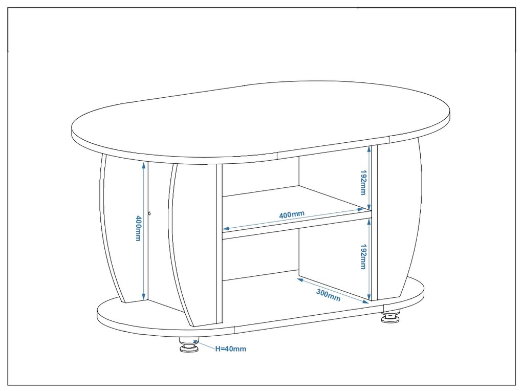 Vomaks unit, s.r.o. Konferenční stolek KROKUS Barva: ořech - světlý