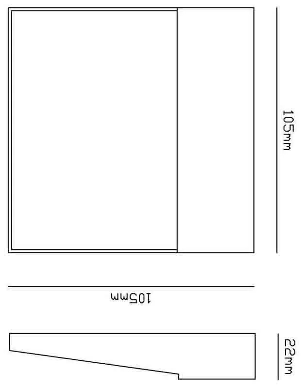 Mantra 7011 Baker, šedé svítidlo pro orientační osvětlení exteriéru, 3W LED 3000K, 10,5x10,5cm, IP54