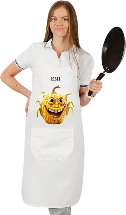 Kuchyňská zástěra Corny EMI, Bílá