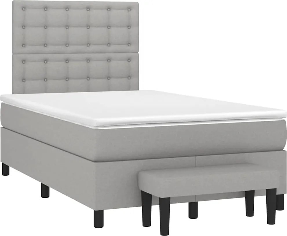 Box spring postel s matrací světle šedá 120x190 cm textil 3270383