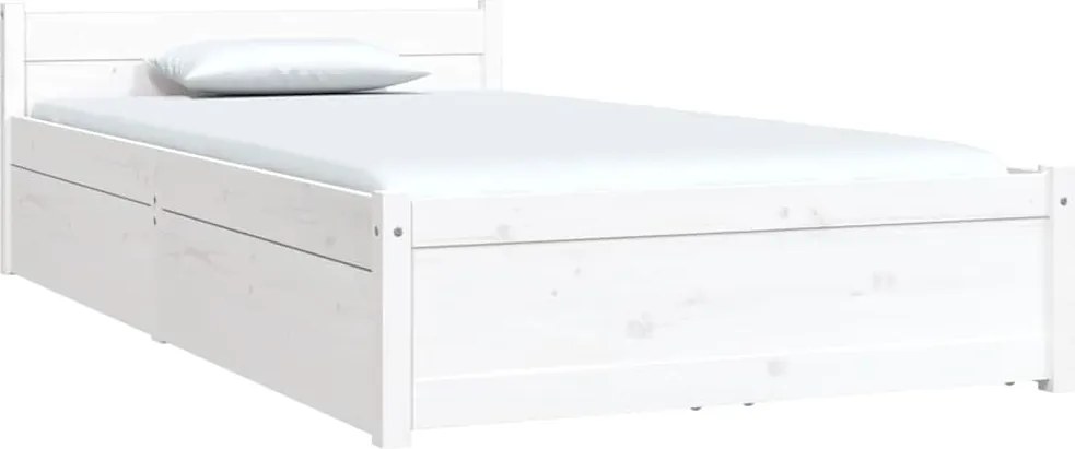Rám postele se zásuvkami bílý 90 x 190 cm Single 3103479