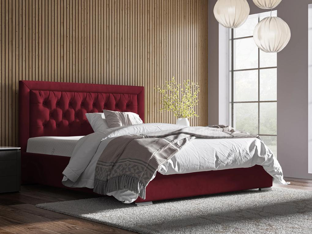 Eka Čalouněná postel Mona - Kronos 180x200 cm Barva látky: Mintová (26), Úložný prostor: S dřevěným rámem úložného prostoru