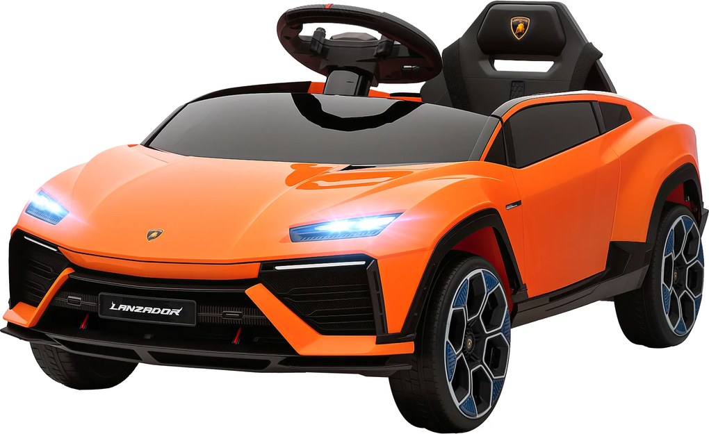 AIYAPLAY dětské elektrické auto s licencí Lamborghini, dálkové ovládání – 101,5×49×43 cm, oranžová