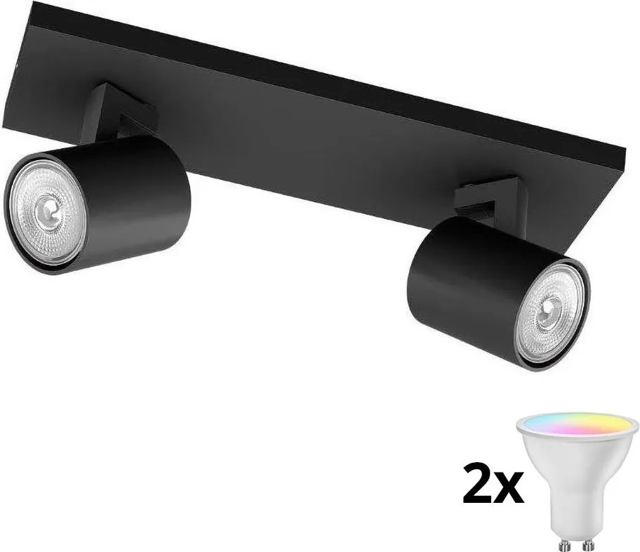 Philips - LED RGBW Stmívatelné bodové svítidlo RUNNER 2xGU10/6,5W/230V černá