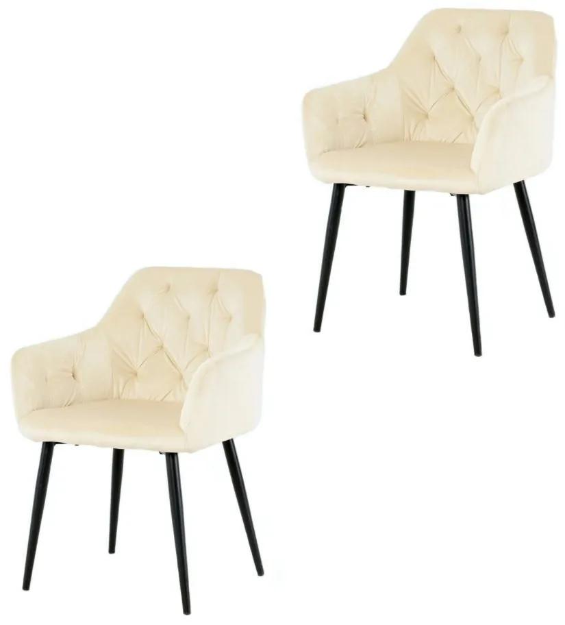 LuxuryForm Židle Atlanta - krémová - SET 2 ks