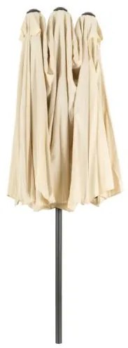 Dvojitý zahradní slunečník 465 × 270 cm krémový