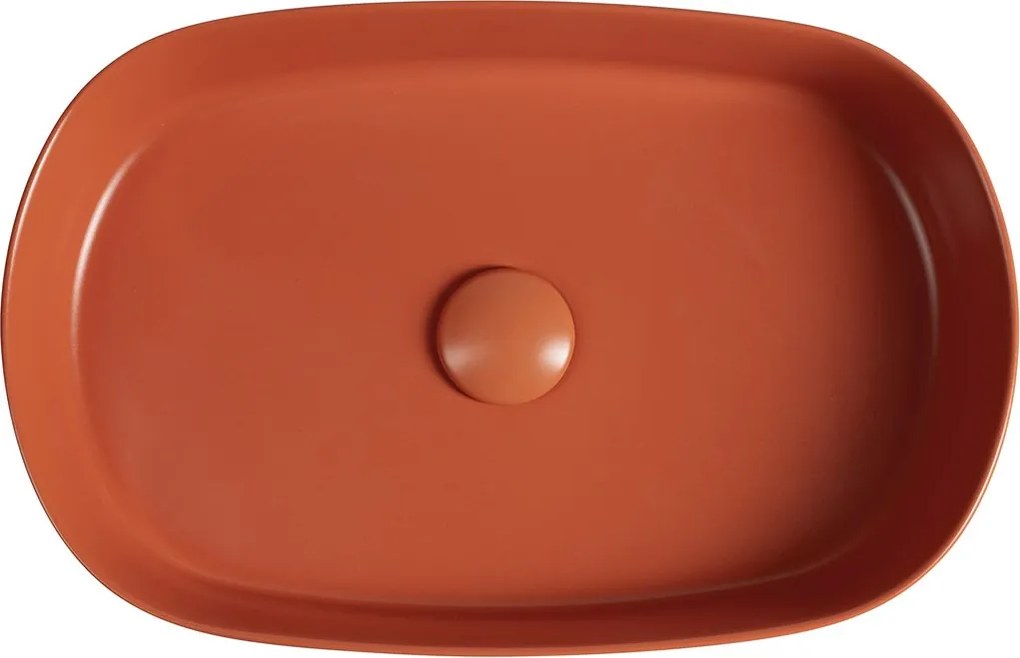 Isvea Isvea, INFINITY OVAL keramické umyvadlo na desku, 55x36cm, terracotta, 10NF65055-2U
