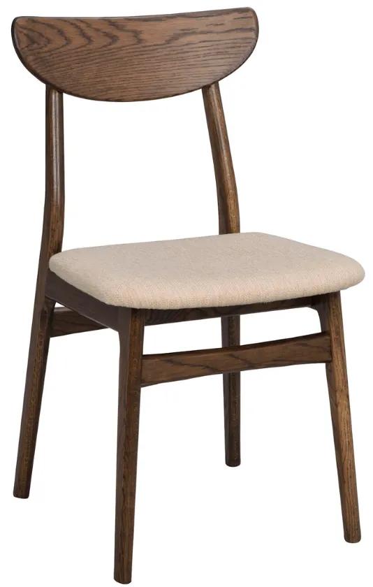 OnaDnes -20% Hnědá dubová jídelní židle ROWICO RODHAM s béžovým sedákem